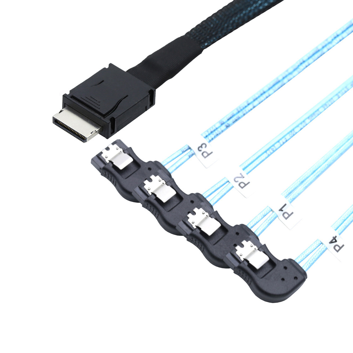 OCuLink PCI-Express SAS SFF-8611 4i to SATA 7P Right angled cable ...