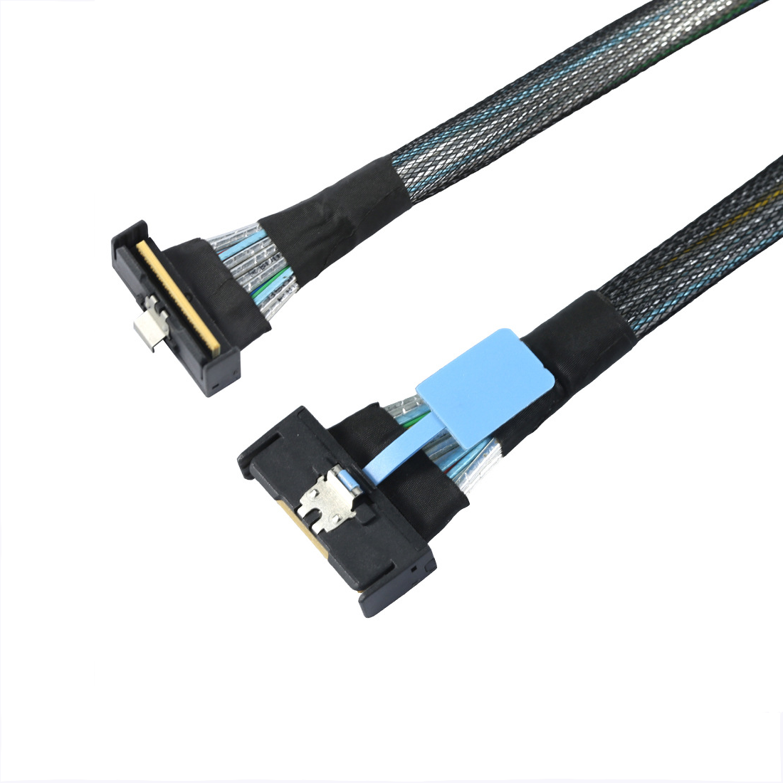 MCIO 8X/74pos to MICO 8X 74pos Right Angel cable with pull tab ...